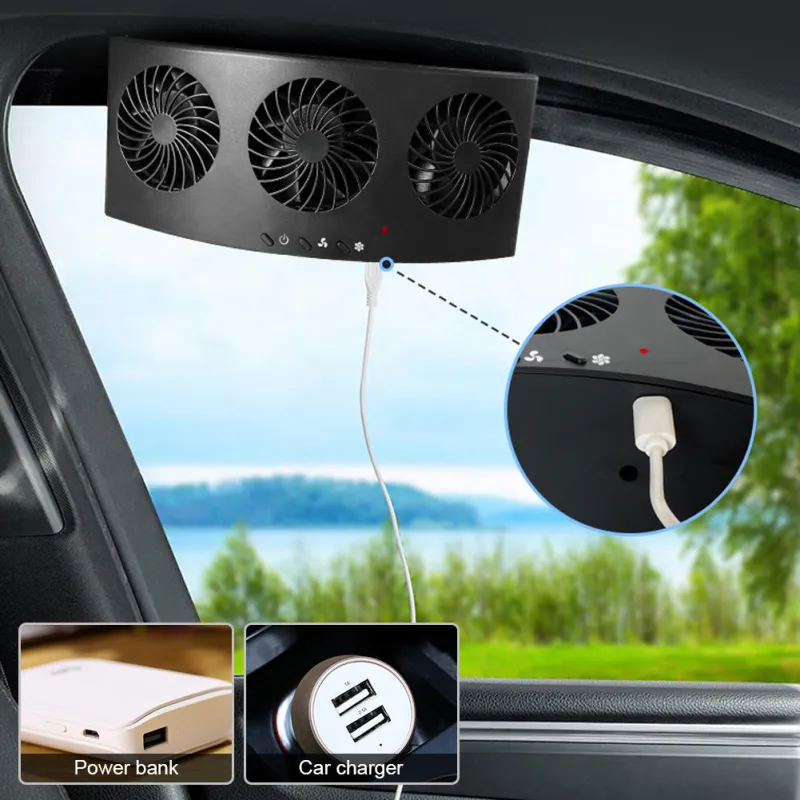 Car Window Exhaust Fan 4000 RPM 2 Levels Car Exhaust Fan USB Powered ...