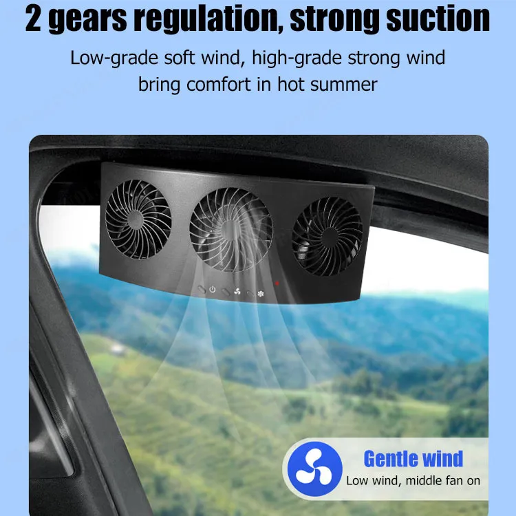 Car Window Exhaust Fan 4000 RPM 2 Levels Car Exhaust Fan USB Powered ...