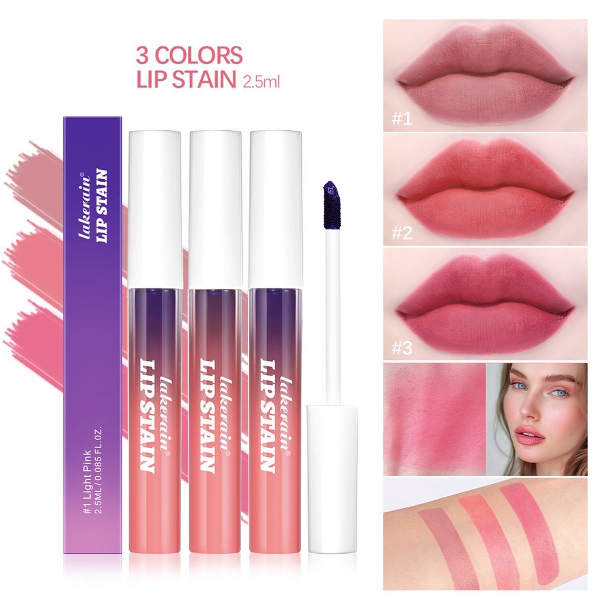 Lakerain Velvet Matte Lip Stain Peel Off Kit - Long Lasting, Waterproof ...
