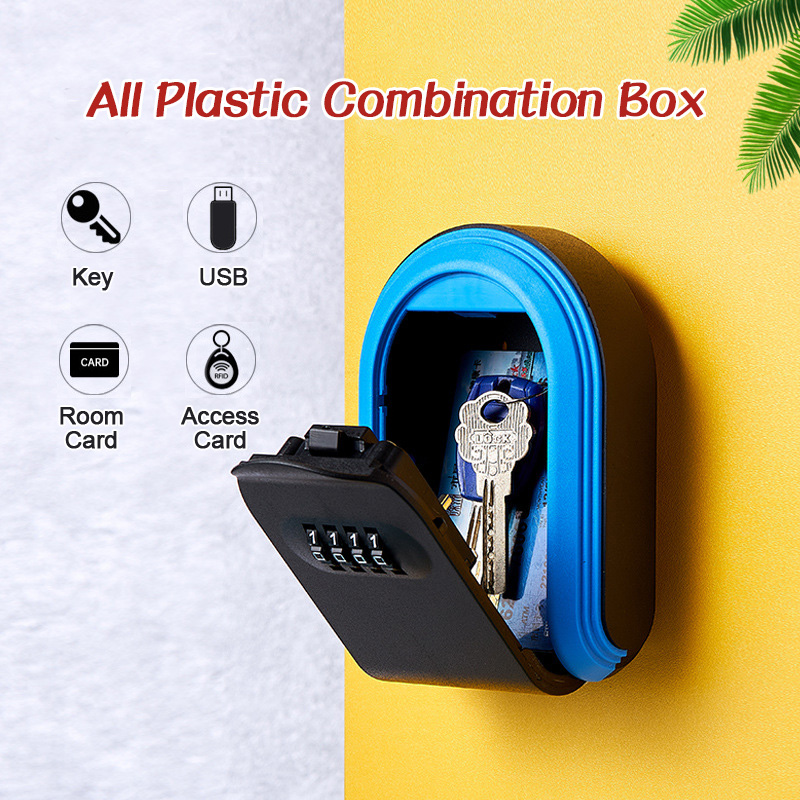 【ship in 24H】Wall Mount Key Storage Safe Box 4-Digit Combination ...