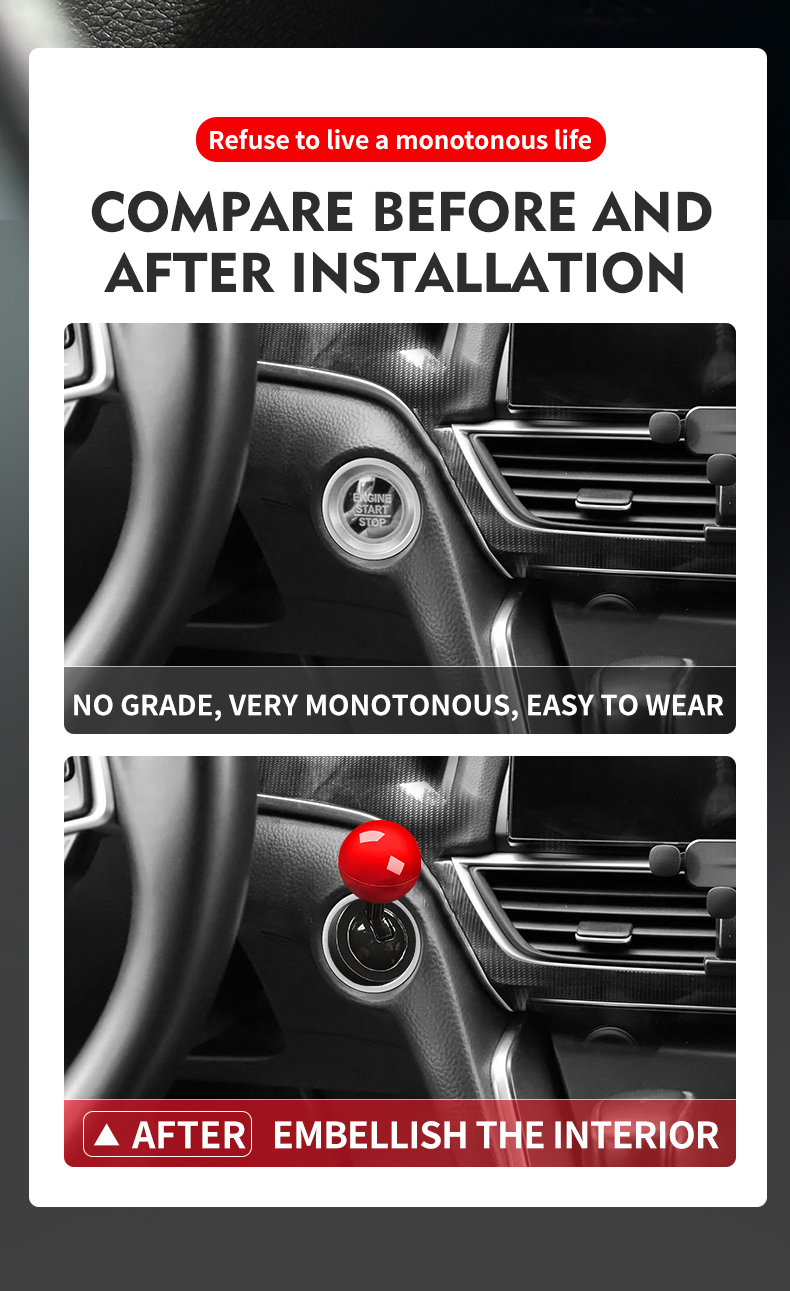 Metal Car One-button Start Lever Ignition Engine Push Button Bar ...