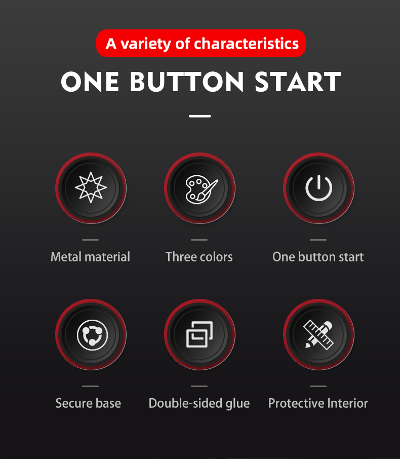 Metal Car One-button Start Lever Ignition Engine Push Button Bar ...