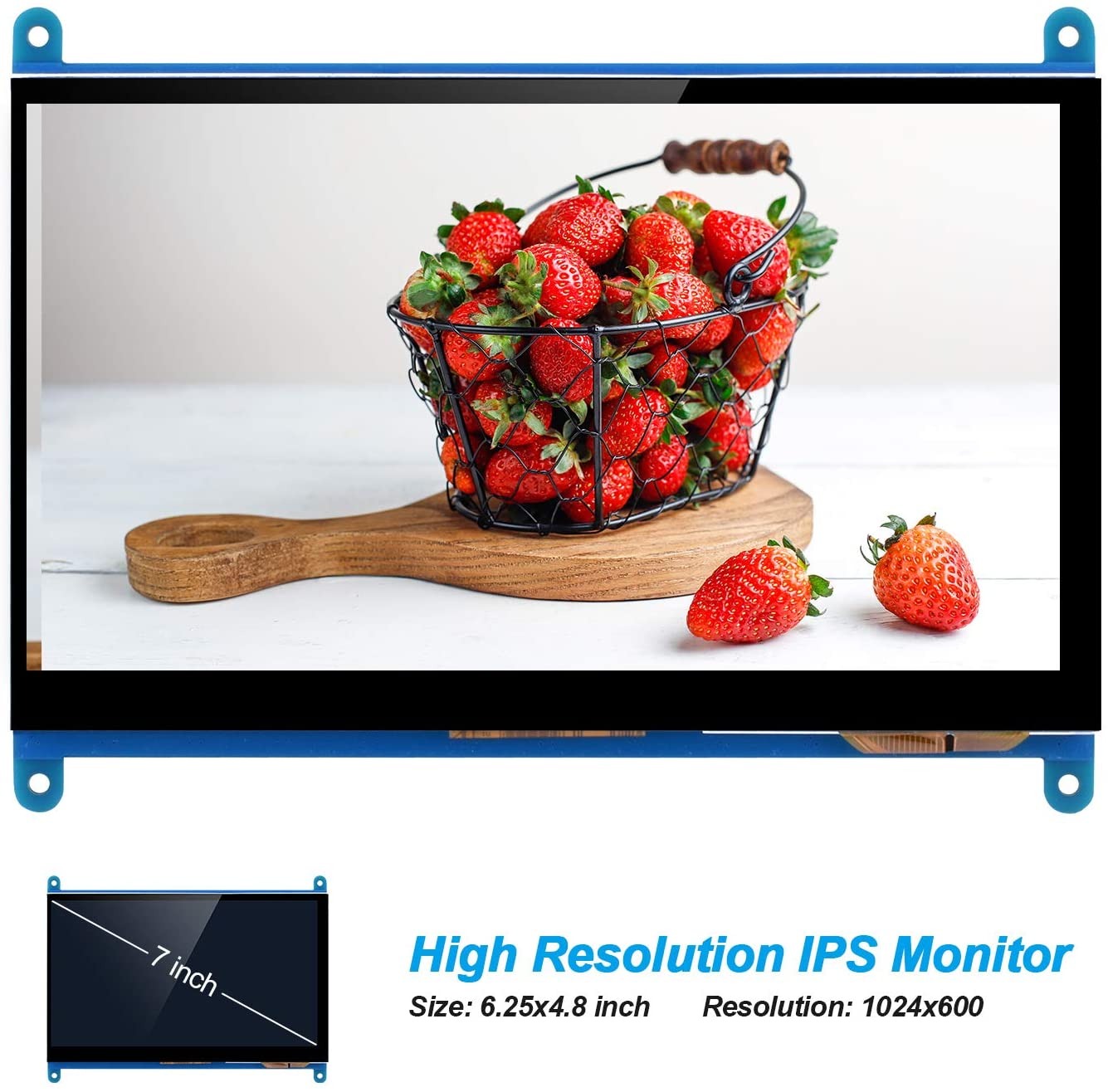 7 Inch LCD DIY HDMI Display 5-point Touch (Screen Ultra HD 1024x600 ...
