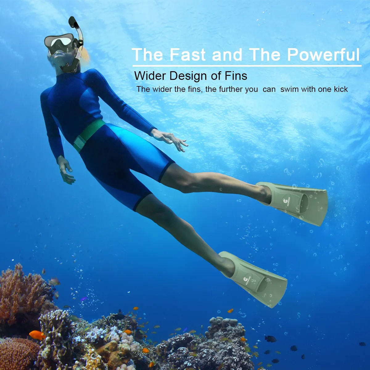 CCZedo Professional Swimming Flippers Short Foot Poof Children's Diving ...