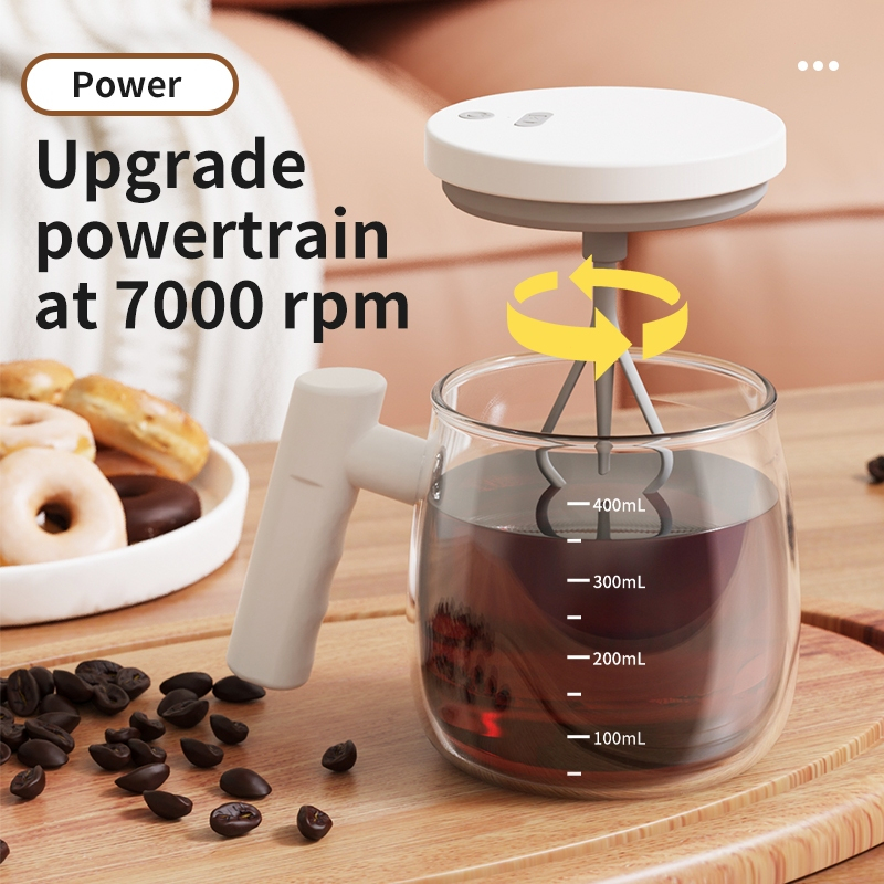 (Local Shipment) 400ml Self Stirring Mug Rechargeable with Lid Coffee ...