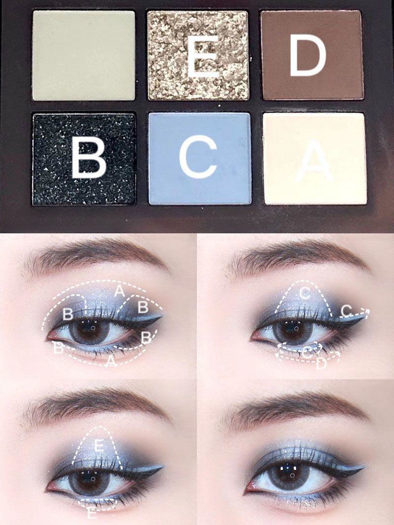 Black Blue Cut-off Small Smoked Comprehensive Palette ins Super Hot ...