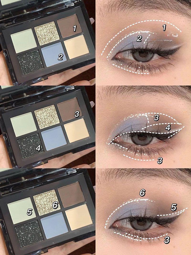 Black Blue Cut-off Small Smoked Comprehensive Palette ins Super Hot ...