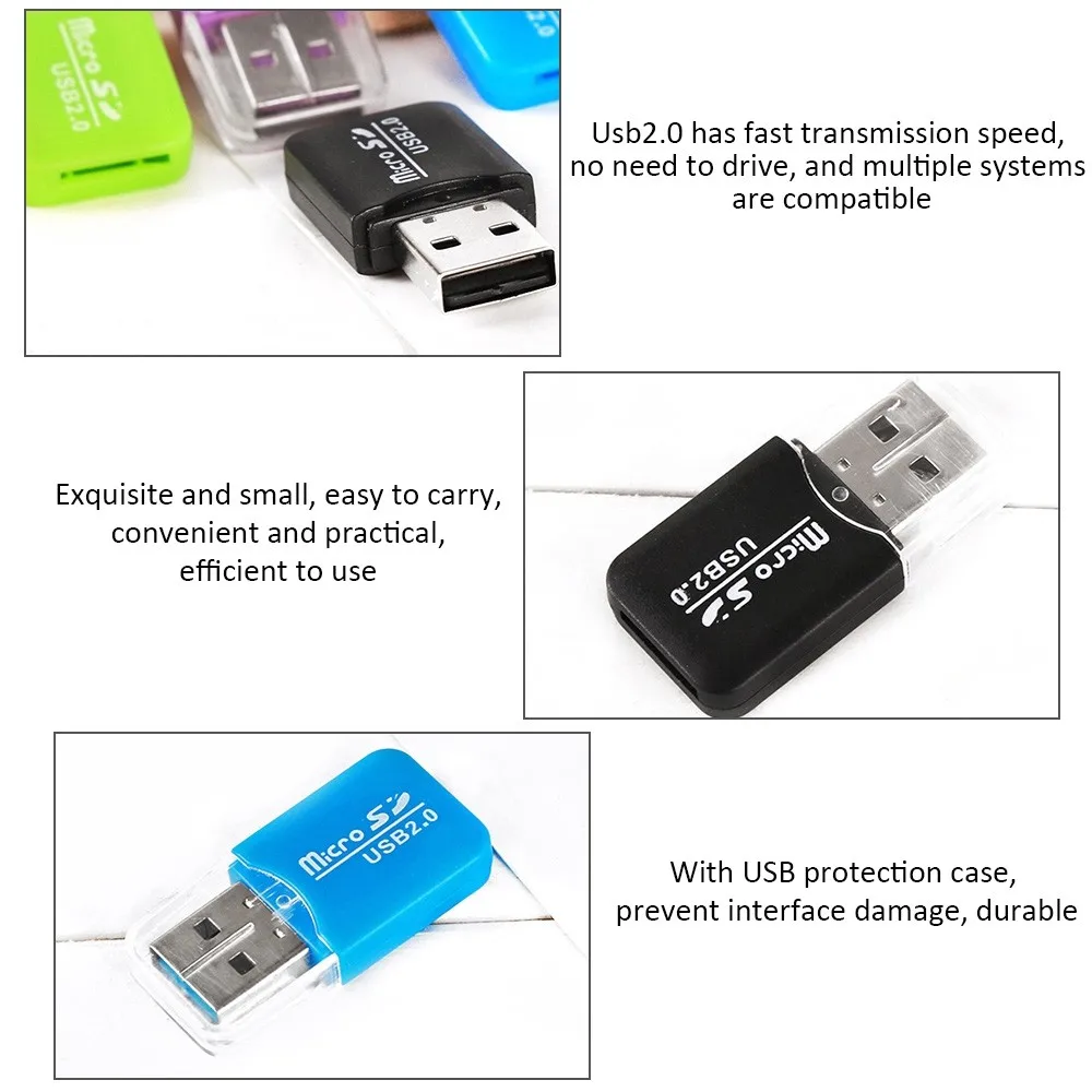 Mini USB 2.0 Micro SD TF T Flash Card USB 2.0 Cardrider Adapter for ...