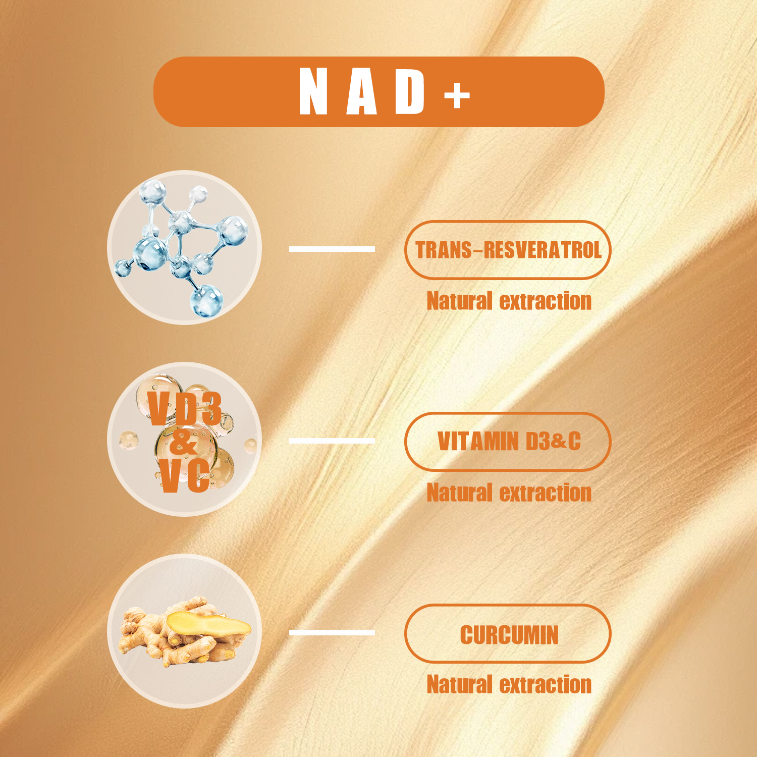 NAD+ Capsules Vitamin D3, Vitamin C, Nicotinamide Riboside - with NR ...