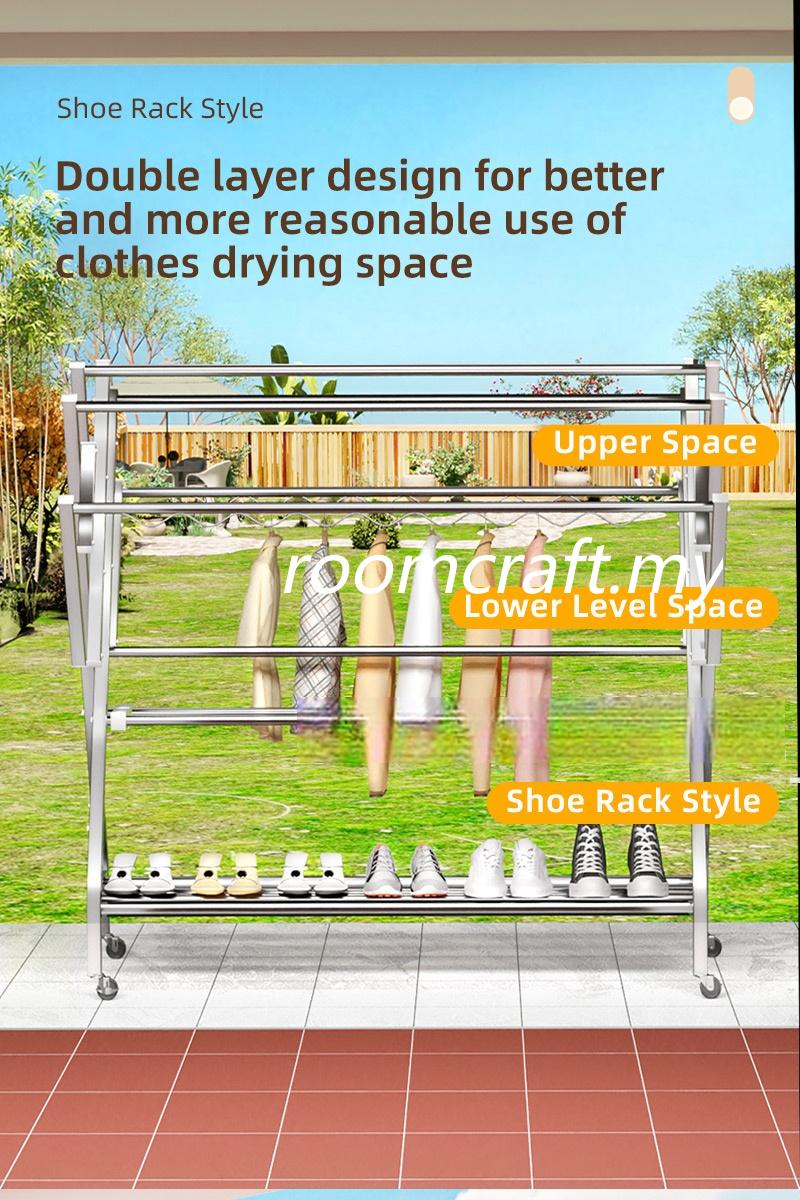 Foldable Clothes Hanger Clothes Drying Rack Penyidai Baju ampaian baju ...