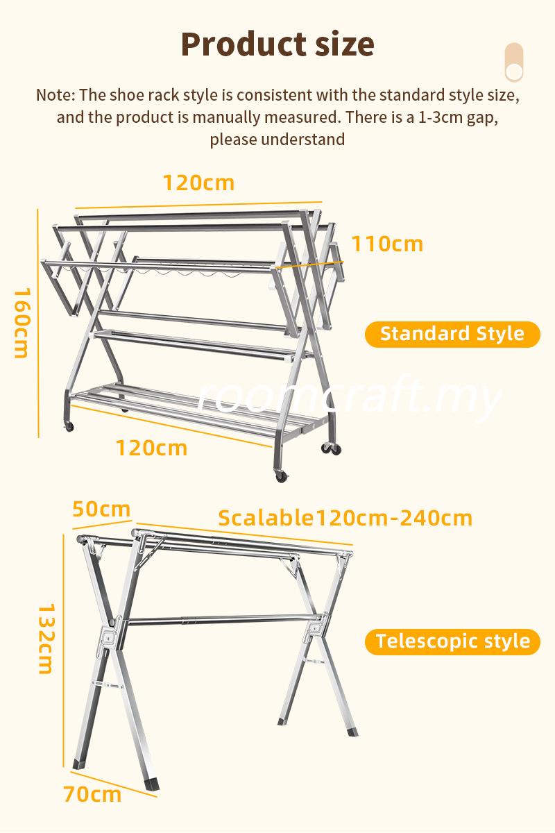 Foldable Clothes Hanger Clothes Drying Rack Penyidai Baju ampaian baju ...