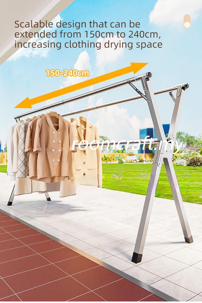 Foldable Clothes Hanger Clothes Drying Rack Penyidai Baju ampaian baju ...