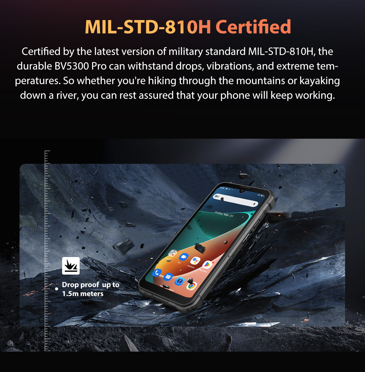 Blackview BV5300 Pro Rugged Smartphone Android (6.1'' / 4GB + 64GB ...