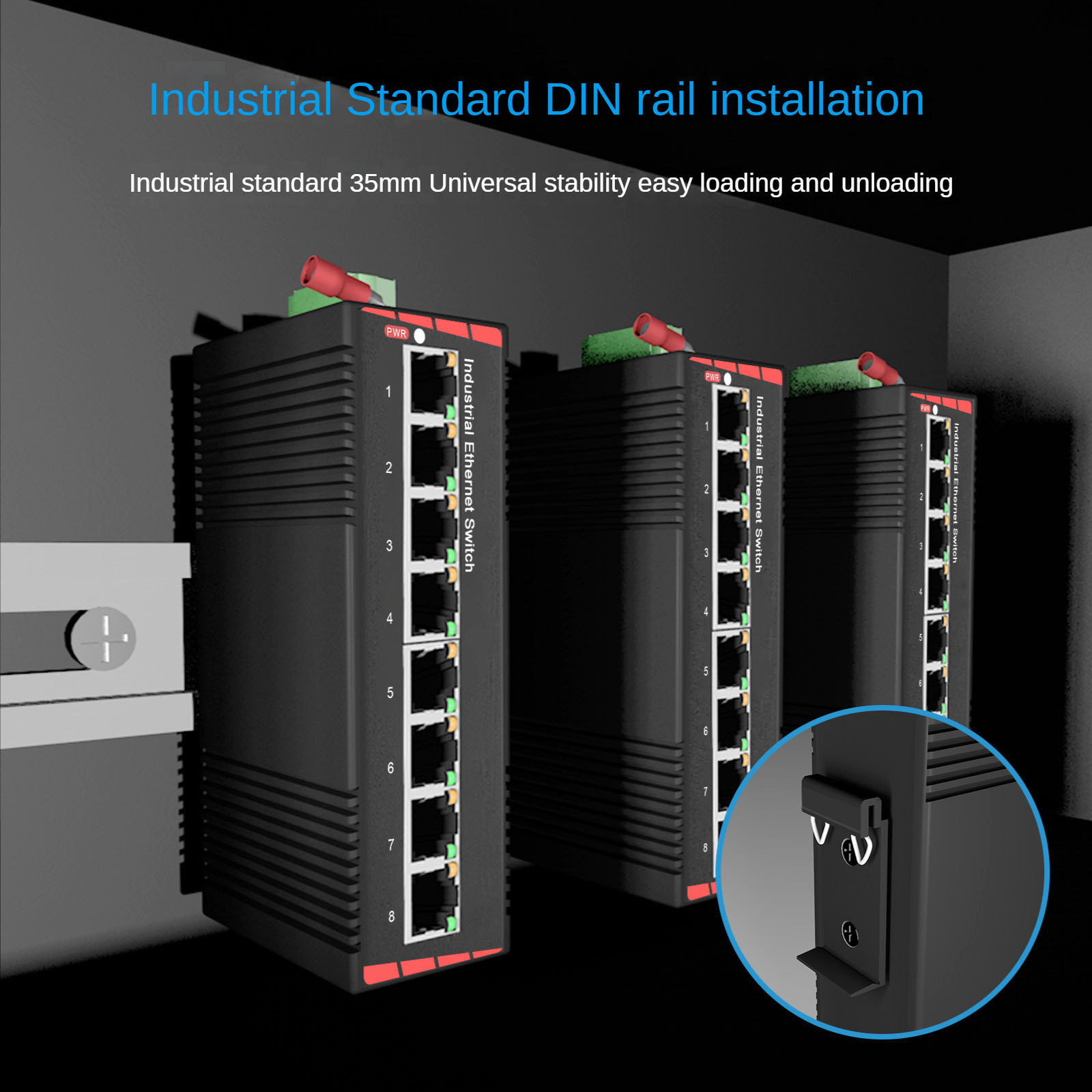 Gigabit Industrial Grade Ethernet Switch Unmanaged DIN Rail Type Switch ...
