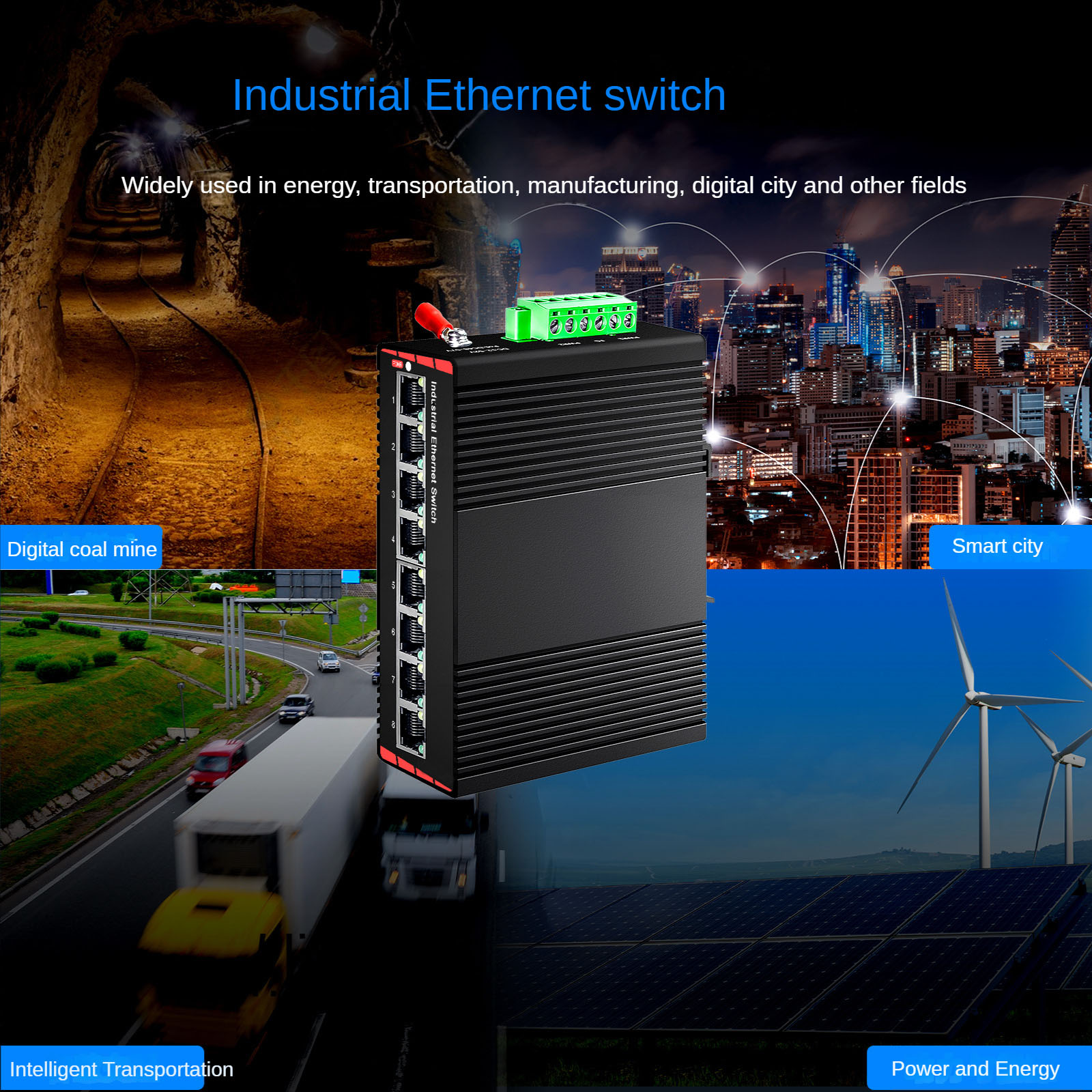 Gigabit Industrial Grade Ethernet Switch Unmanaged DIN Rail Type Switch ...