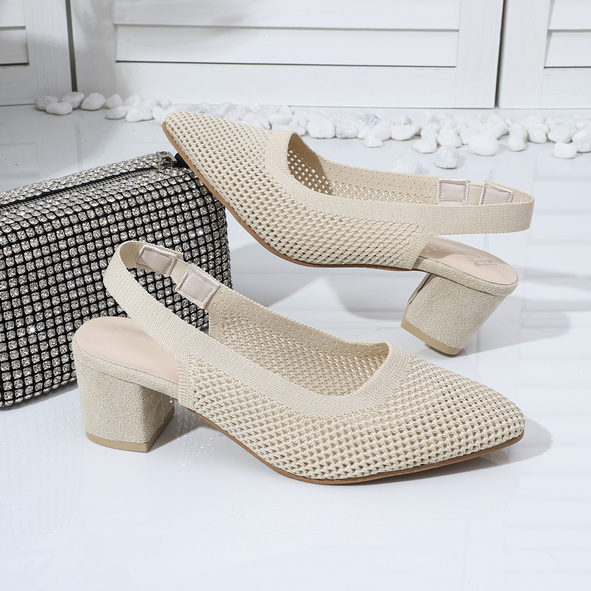 Pointed Toe Block Heels 5cm Office Shoes Kasut Wanita | Shopee Malaysia