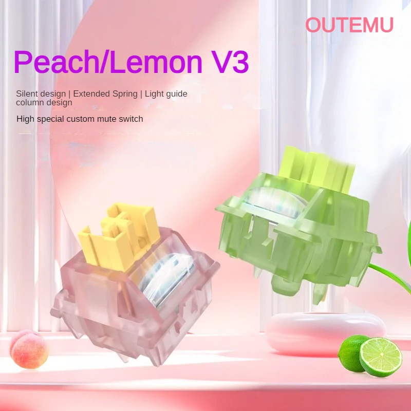 Outemu Silent Peach Switches V3 Silent Lemon V3 Customized Mechanical Keyboard Linear Switch ...