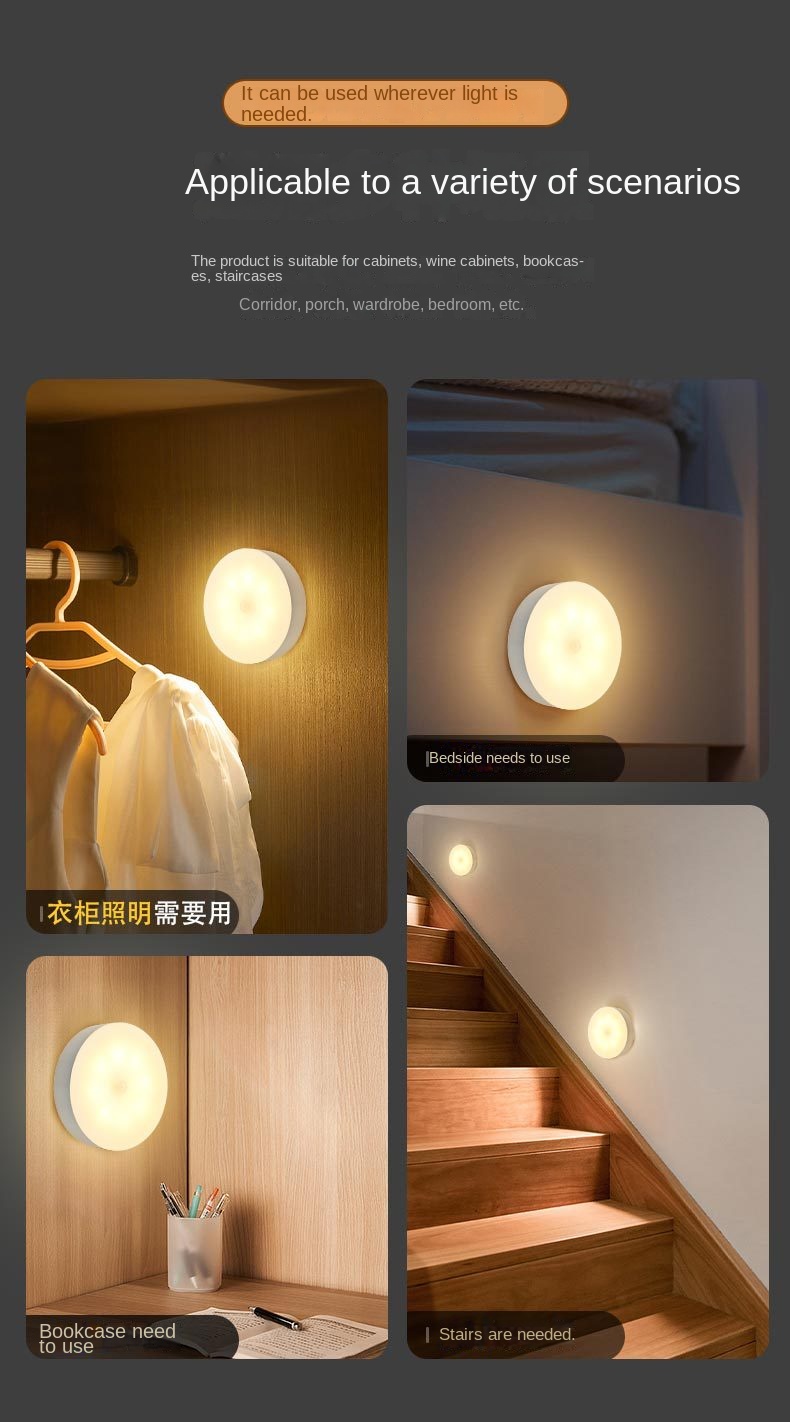 Bedlight, magnetic wall mounted night light, LED bedroom light ...