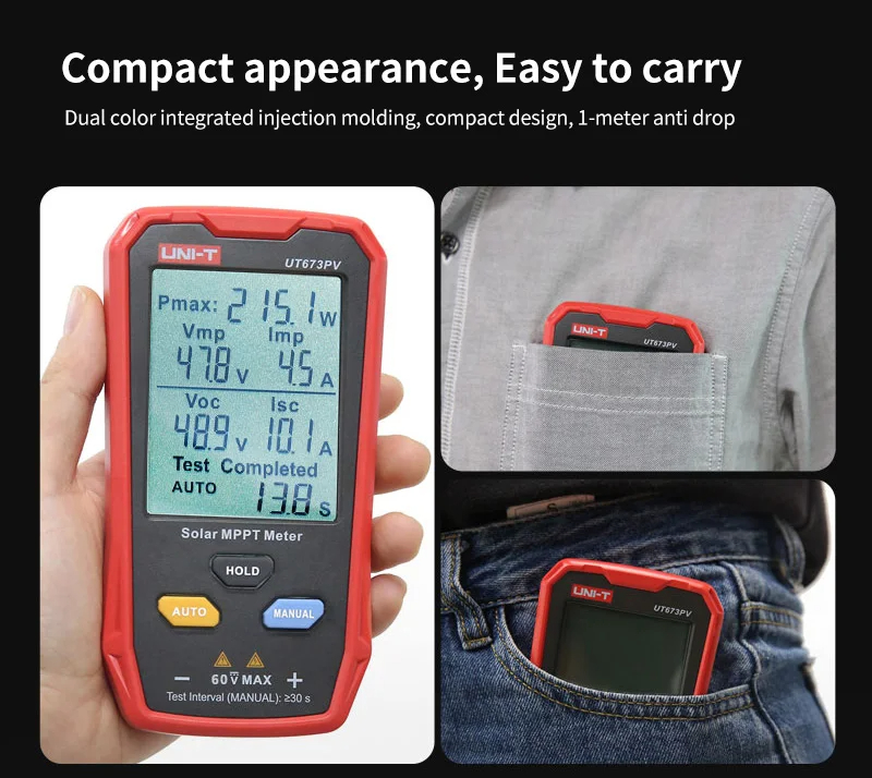 UNI-T Solar MPPT Meter UT673PV 5~800W PV Module Maximum Power Tester ...