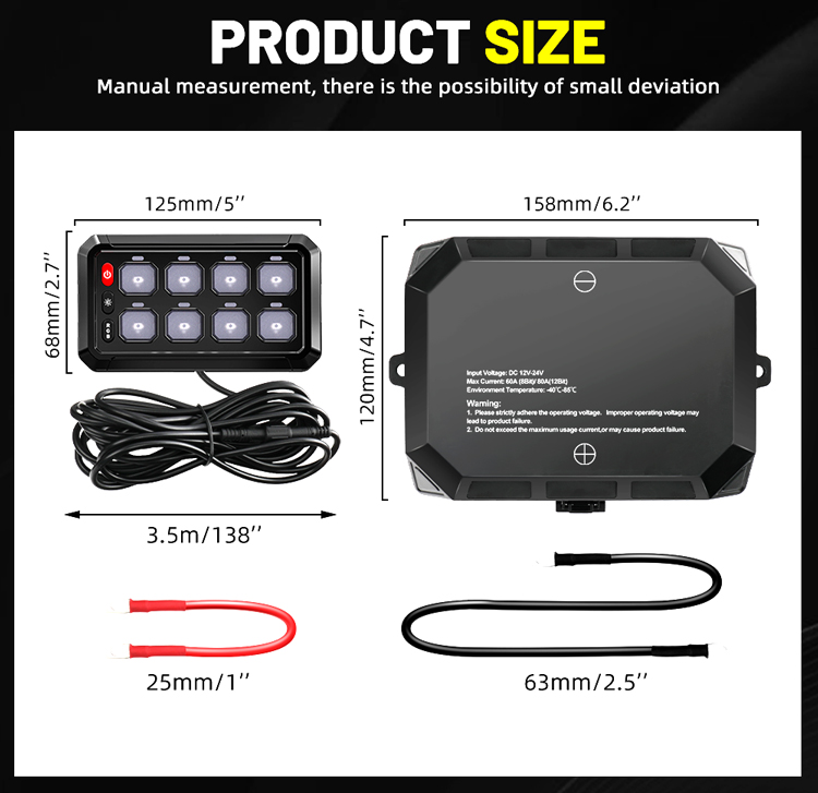 BraveWay 8 Gang RGB Auxiliary Switch Panel Offroad Auxiliary Light ...