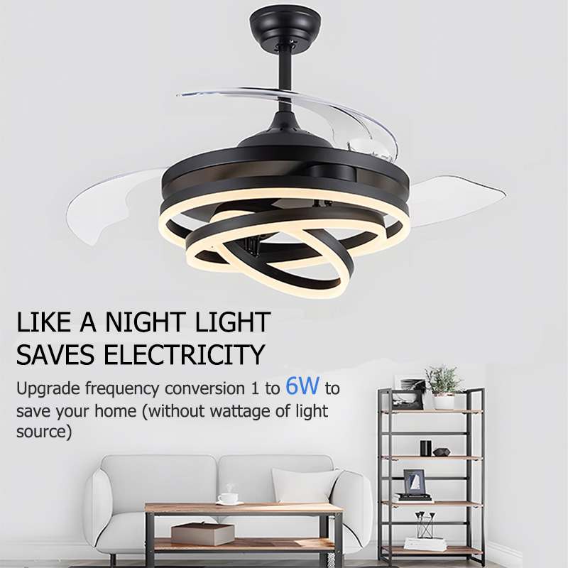 Modern Ceiling Fan With Light Three-ring LED Creative Decorate ...