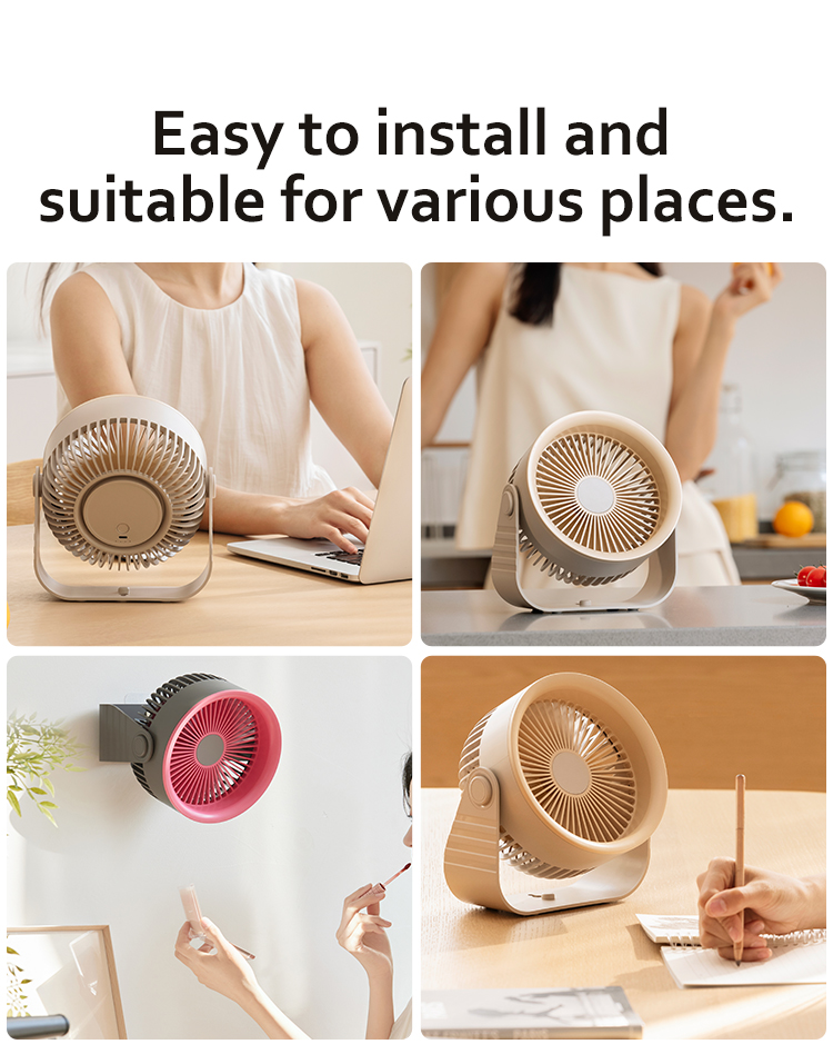 【New】Wireless Portable Fan Air Circulation Fan Wall Desktop Ultra Quiet ...