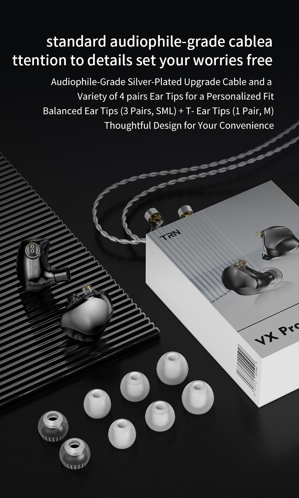 TRN VX PRO+ 8BA+1DD Hybrid Metal In Ear Earphones IEM HIFI Monitor ...