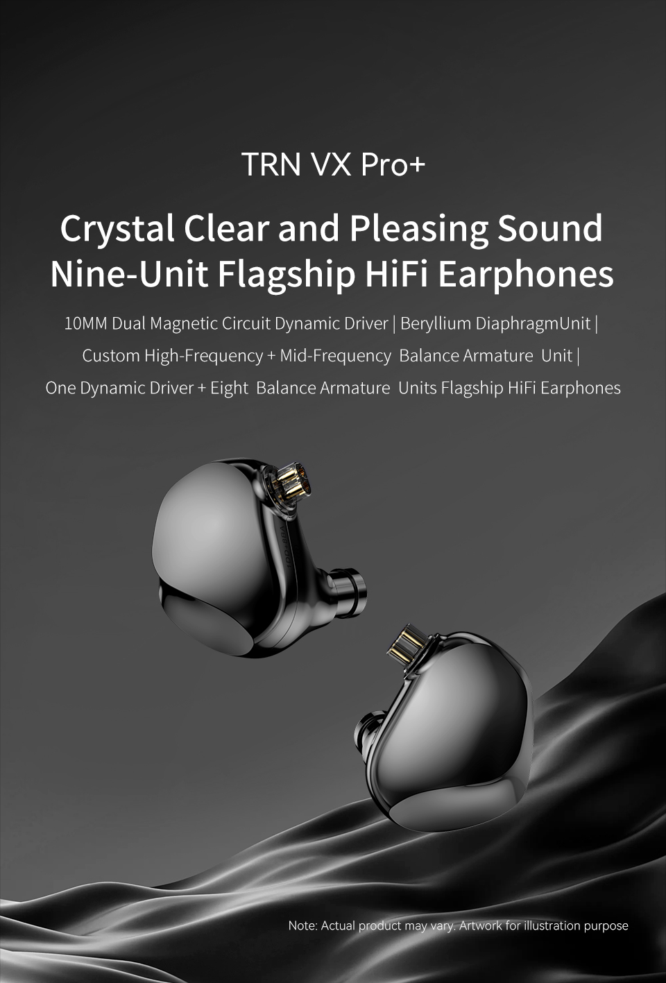 TRN VX PRO+ 8BA+1DD Hybrid Metal In Ear Earphones IEM HIFI Monitor ...