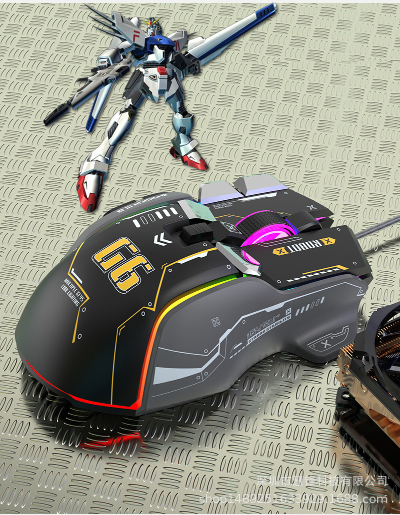 【Ready Stock】Mechanical Gaming Mouse Wired 12800DPI Gundam Ergonomic 10 ...