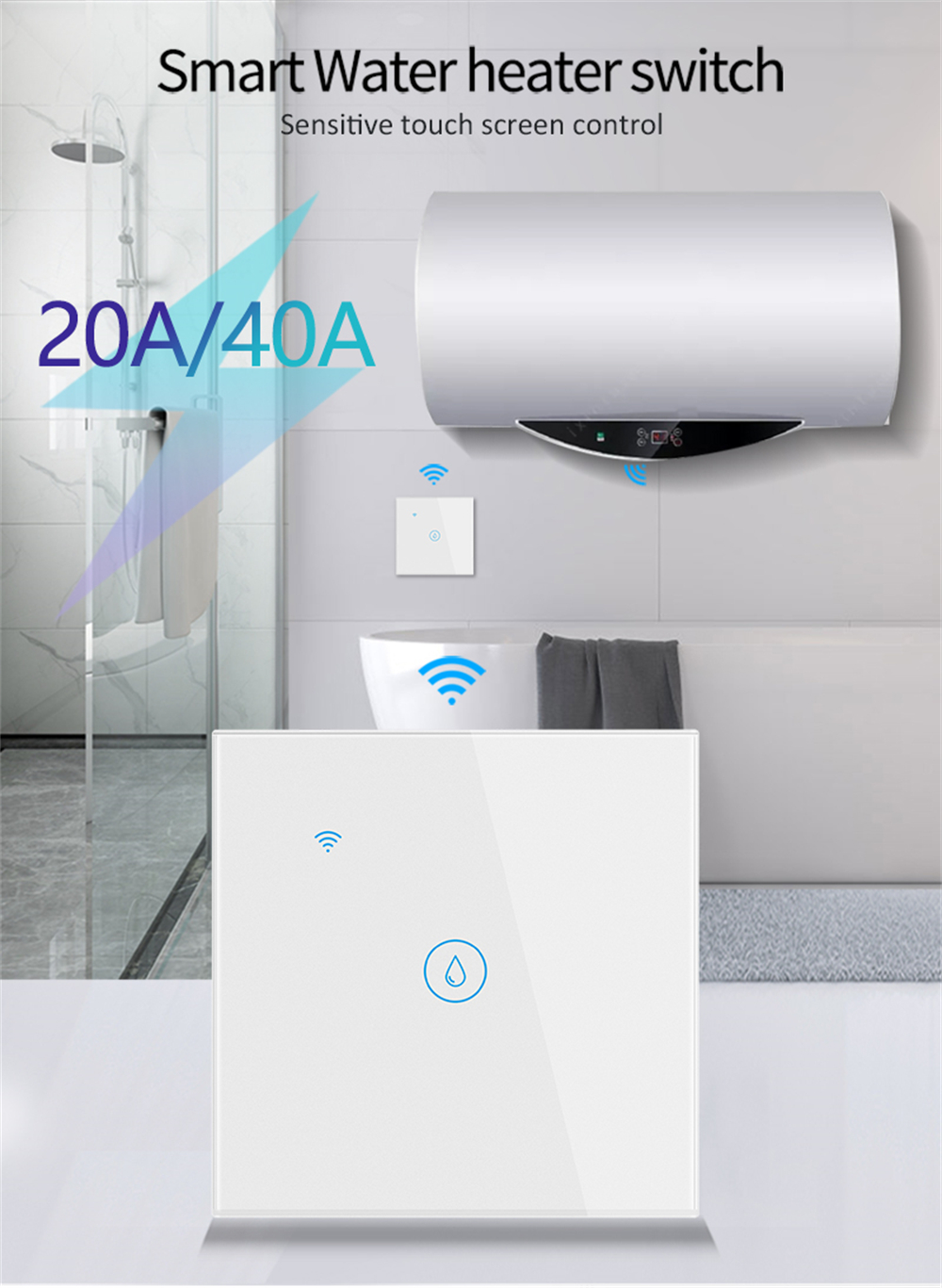 Tuya Smart Wifi Water Heater Boiler Touch Switch 220V Air Conditioner ...