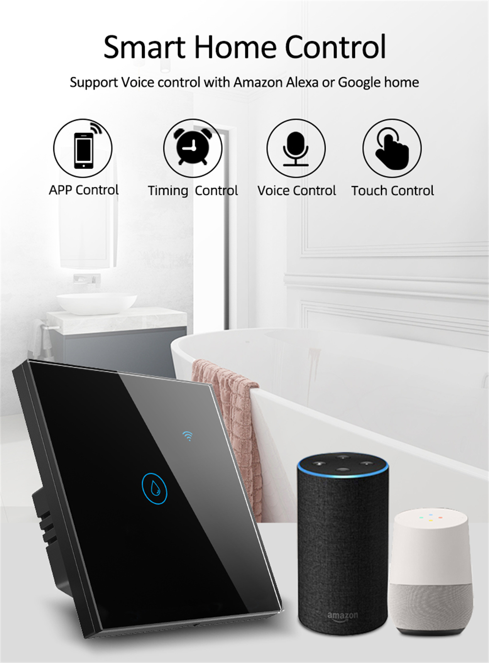 Tuya Smart Wifi Water Heater Boiler Touch Switch 220V Air Conditioner ...
