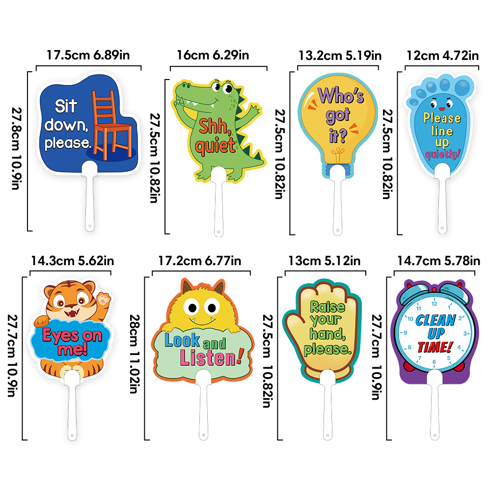 8pc Classroom Response Handheld Paddle, Double-Sided PVC Indicator ...