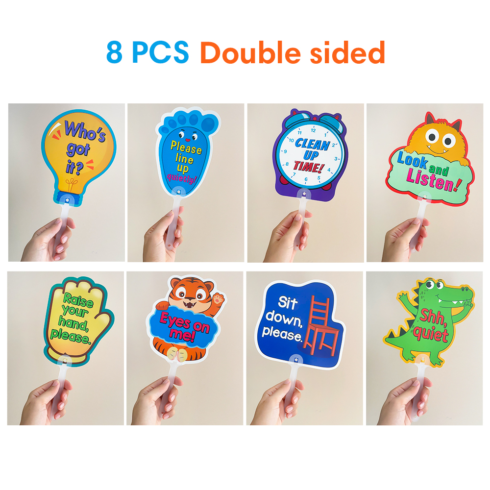8pc Classroom Response Handheld Paddle, Double-Sided PVC Indicator ...