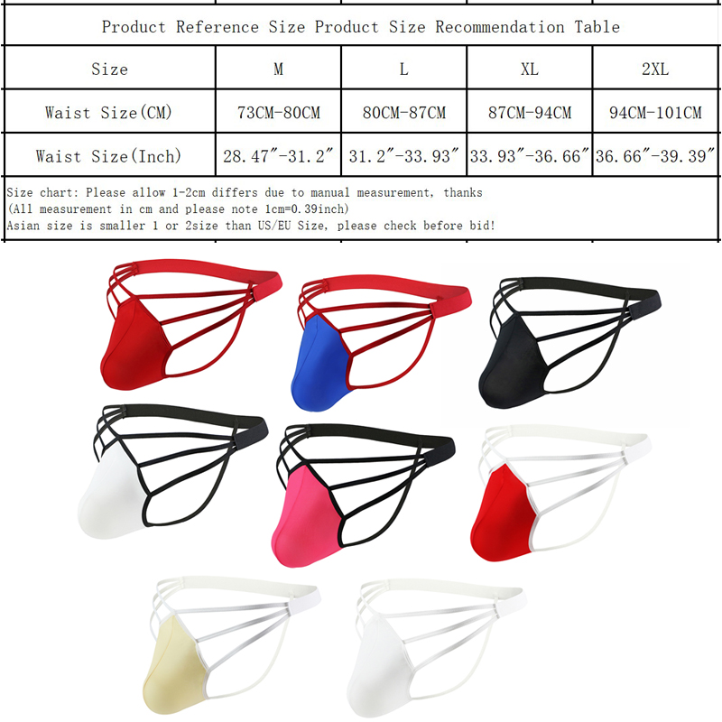 【CLEVER-MENMODE】Men's Thong Big Pouch Ice Silk Breathable G-String Jockstrap Hollow Out T-Back ...