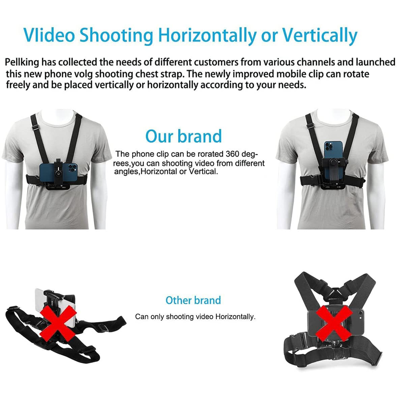Mobile Phone Chest Mount Strap Holder Bracket Adapter POV for iPhone ...