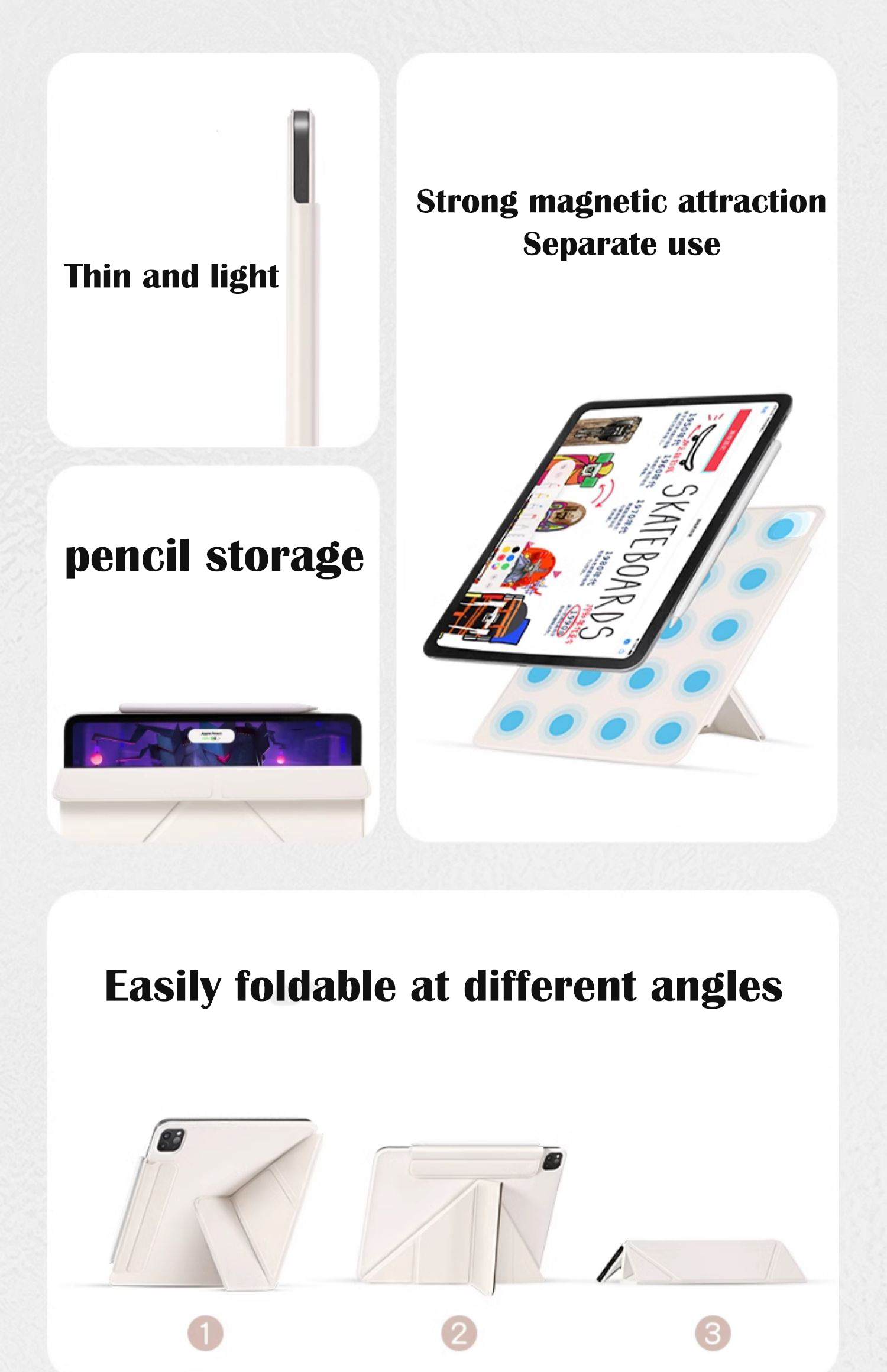 KENKE Durable Y-Shaped Magnetic Double-Sided Clip Case For iPad Series ...