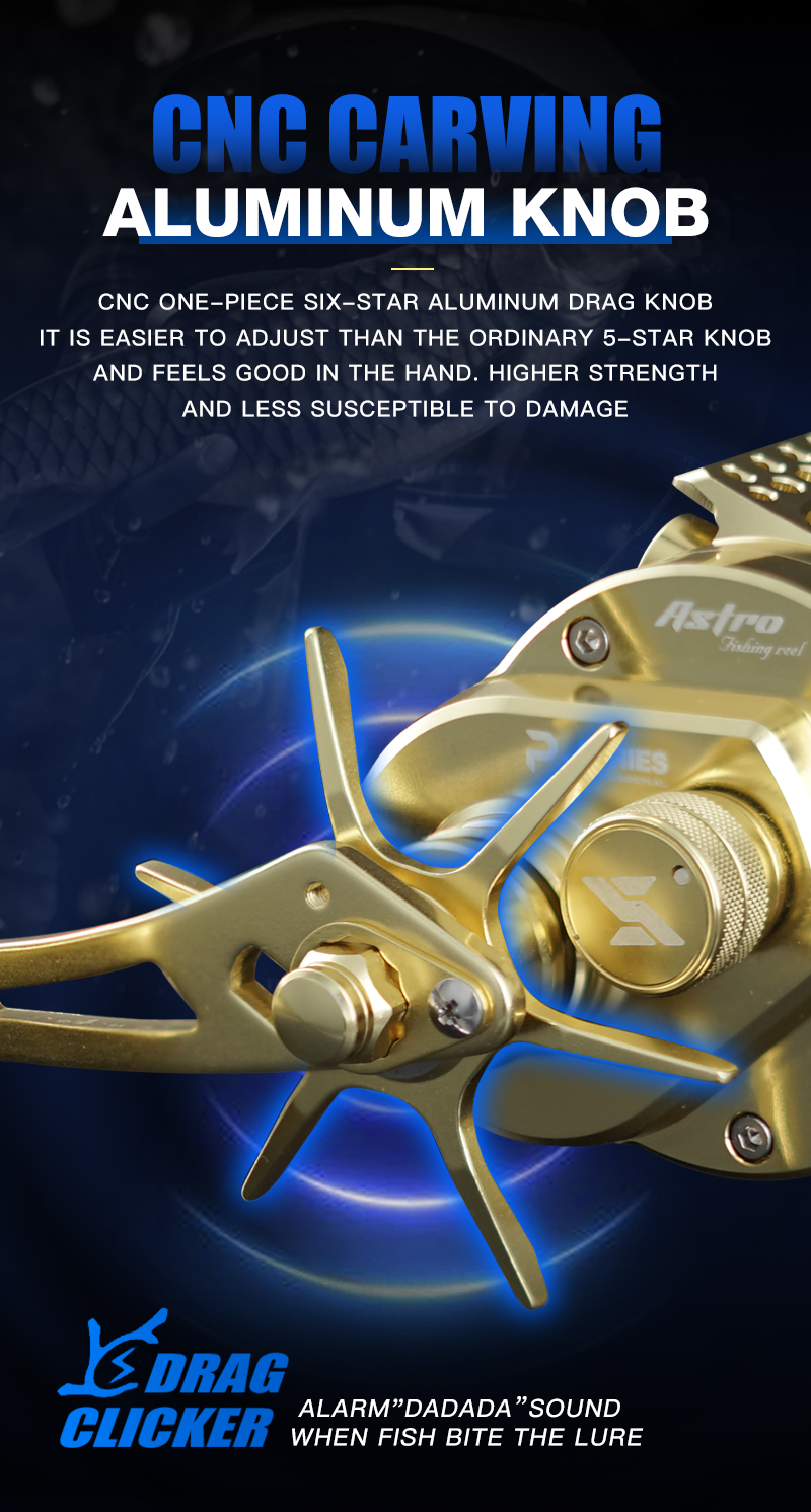 SEASIR ASTRO Round Reel CNC Aluminum Drum Baitcasting Reel Double ...