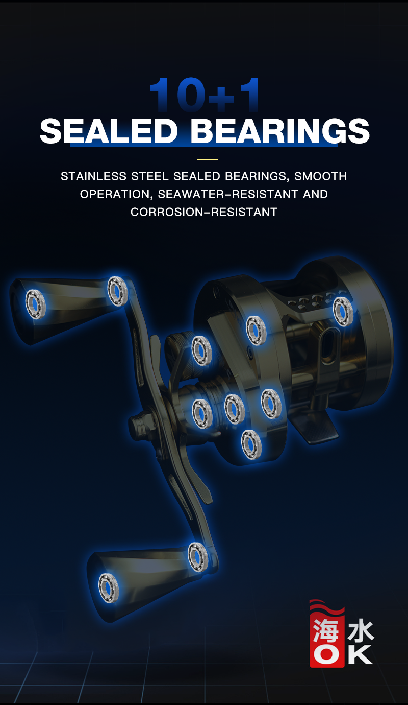 SEASIR ASTRO Round Reel CNC Aluminum Drum Baitcasting Reel Double ...