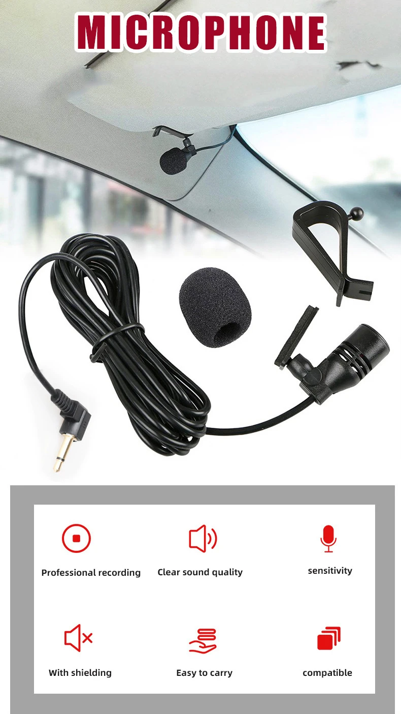 Car Audio Microphone 3.5mm Clip Jack Plug Mic Stereo Mini Wired ...