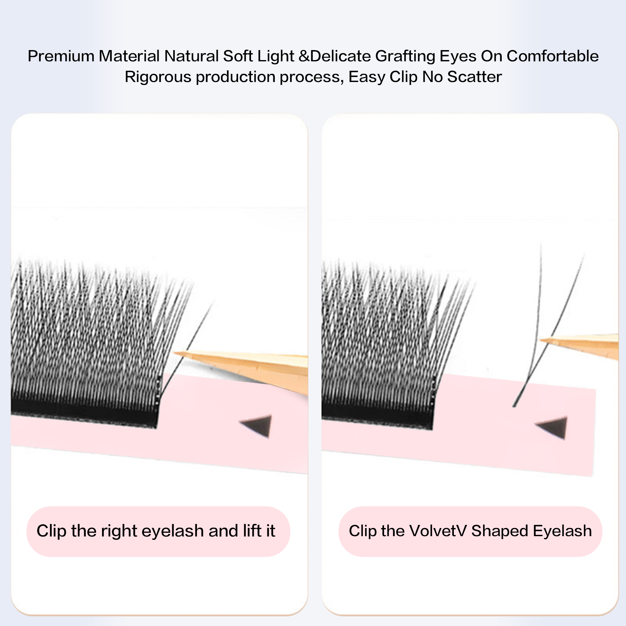 PRAECLARUS Volvet V Type Eyelashes Extension Thickness 0.07mm Handmade ...
