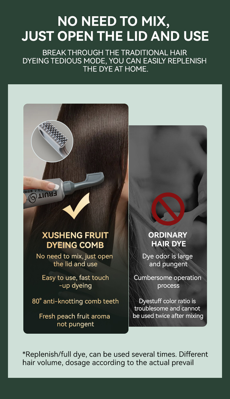 Fruit Vegetable Hair Color Cream With Comb No Need to Blend Plant ...