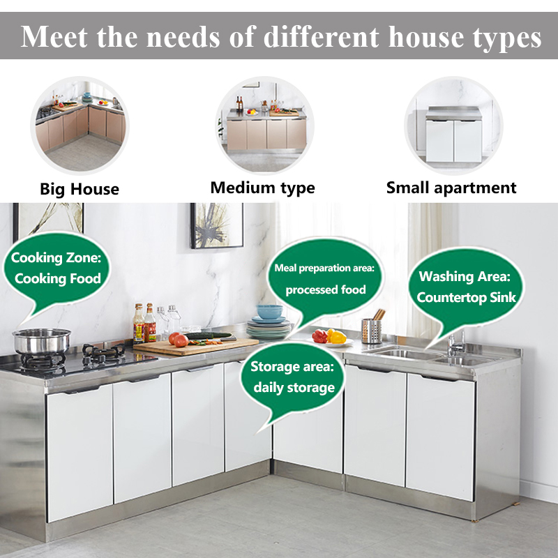 Ready Stock！Industrial Stainless Steel Kitchen Cabinet Sink Stove ...