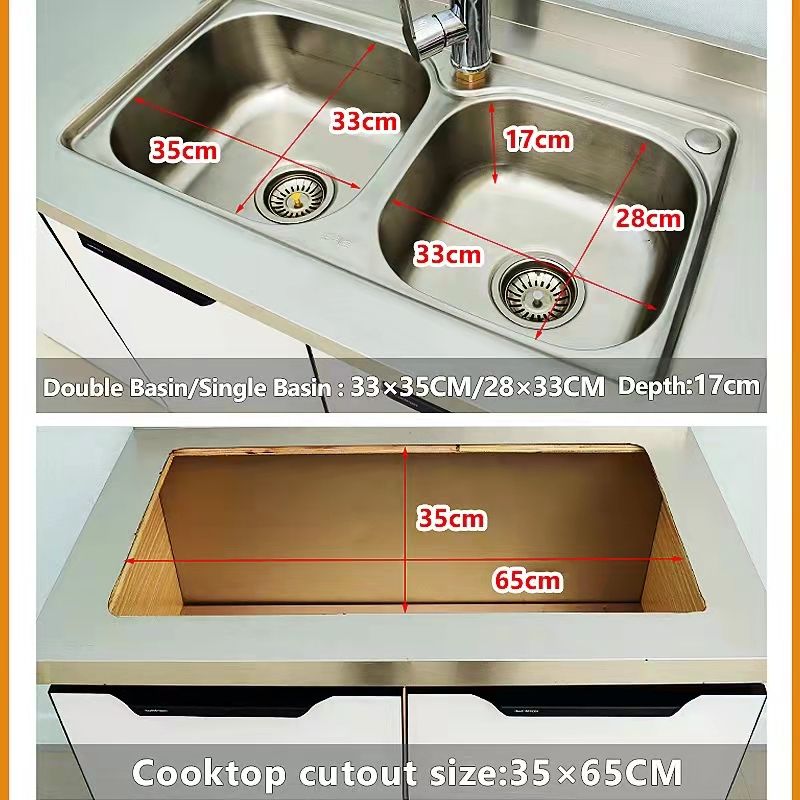 Ready Stock！Industrial Stainless Steel Kitchen Cabinet Sink Stove ...
