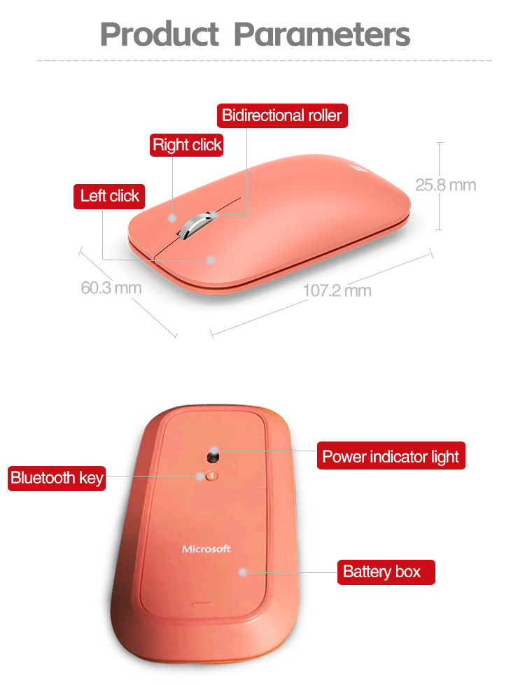 Microsoft Surface wireless mouse Bluetooth 4.0 ultra-thin portable ...