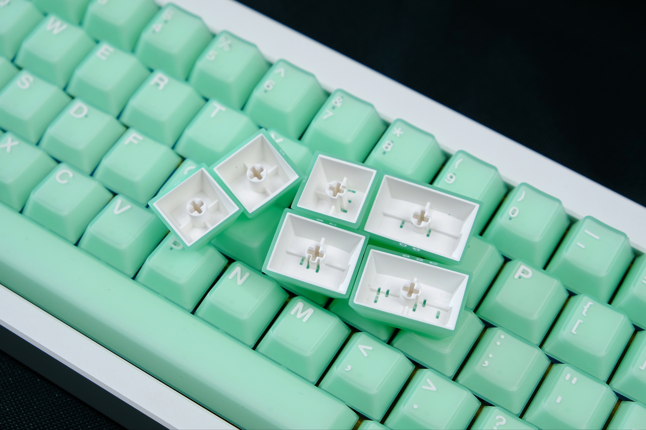 121 Keys/set Aifei Neon Light Klein Blue Pyga Keycaps ABS Double Shot ...