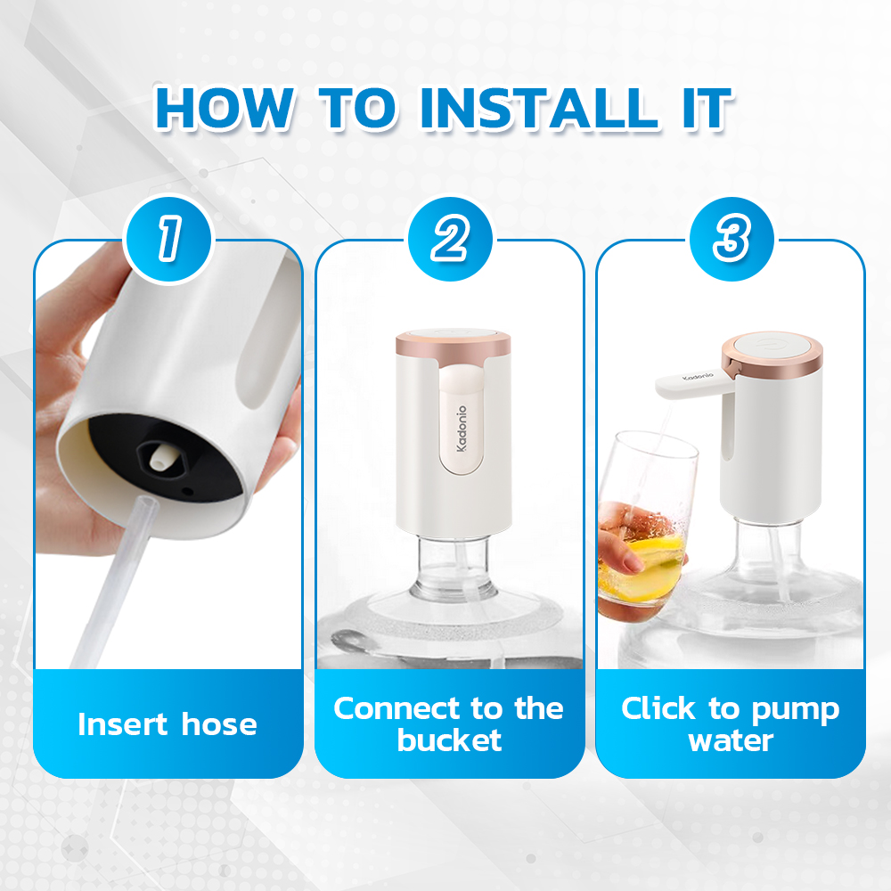 KADONIO Water Dispenser Pump Foldable Automatic Water Bottle Pump ...