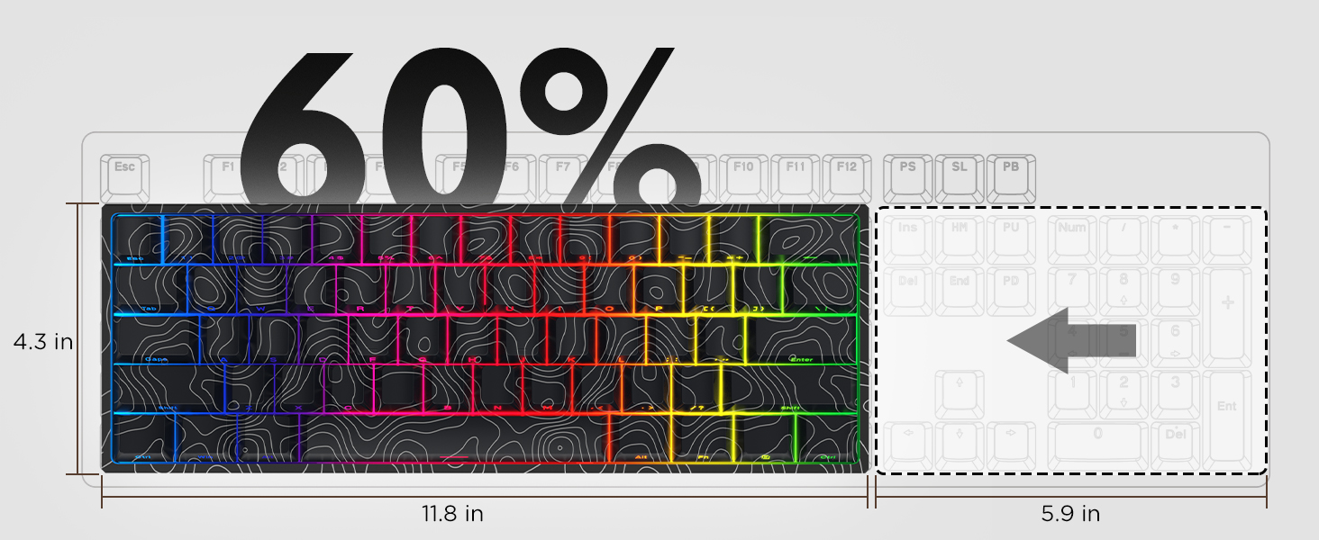 XVX M61 Pro Topographic 61 Keys Tri-Mode Mechanical keyboard ...