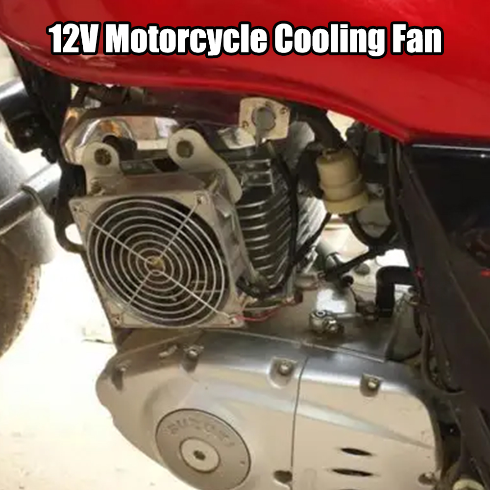 Universal Motorcycle Cooling Fan Oil Water Tank Cooler Engine Radiator ...