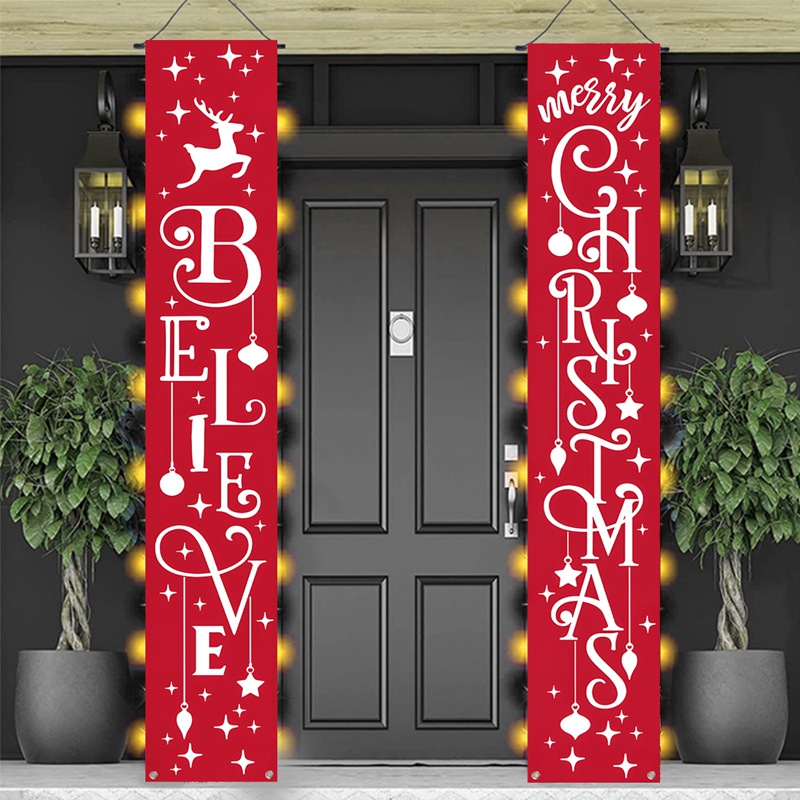 2styles Christmas Door Banner Reindeer Christmas Tree Decor Hanging ...