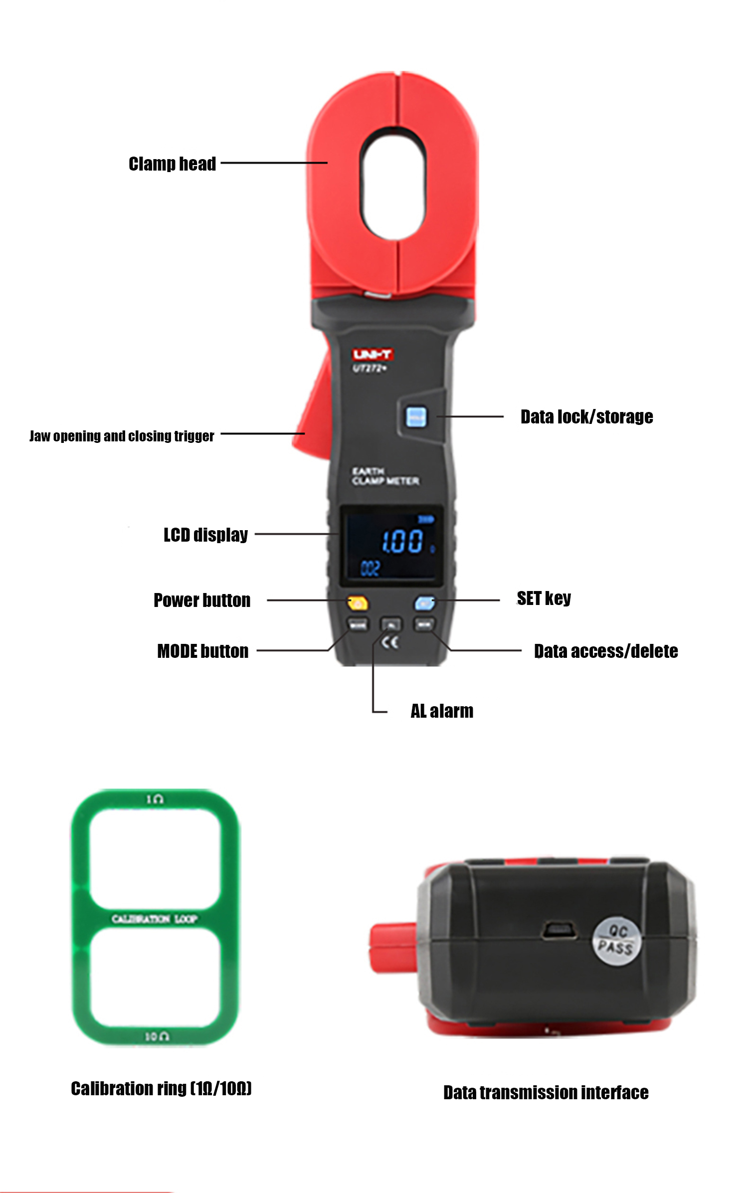 UNI-T UT272+ UT273+ UT275+ Clamp Earth Resistance Tester Ground ...